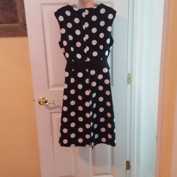 Studio I | Dresses | Studio One Black And White Polka Dotted Dress ...